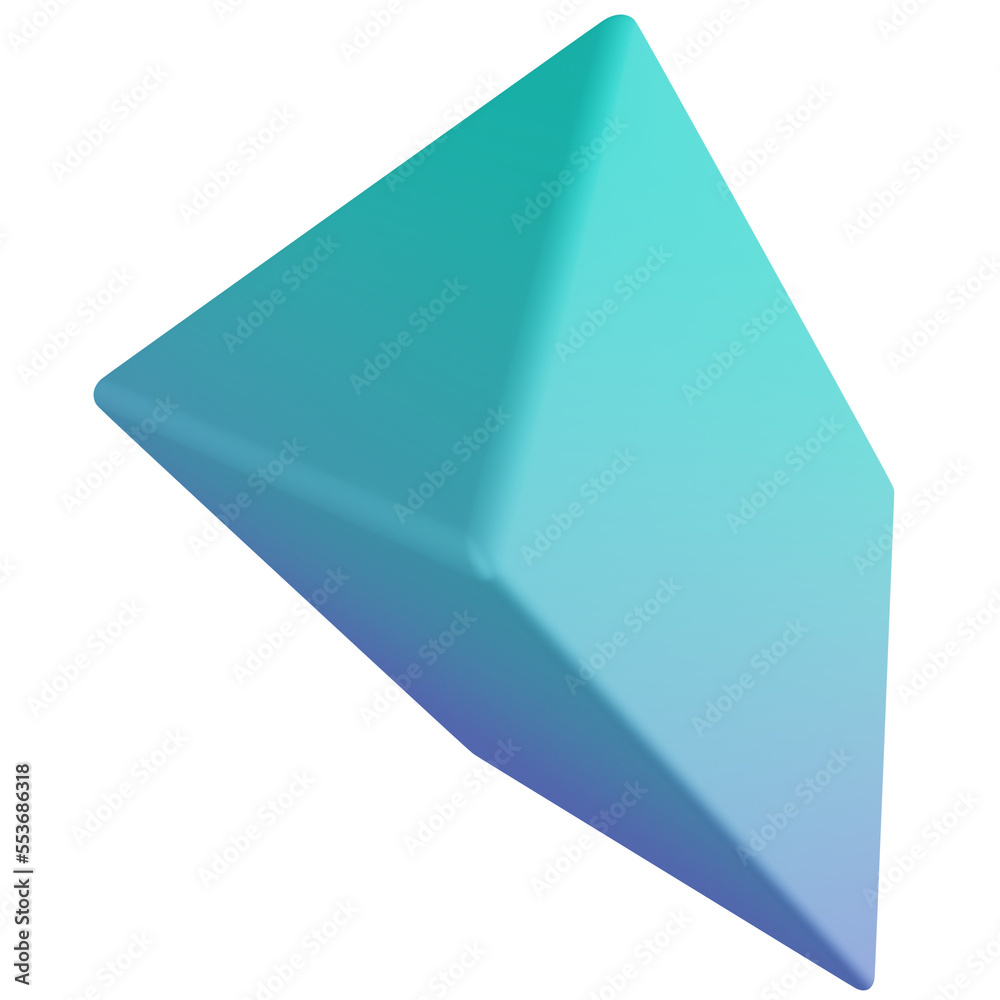 triangular prism 3d render icon with transparent background Stock ...