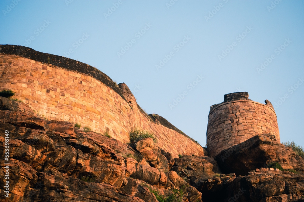 Beautiful Badami fort built by Tipu sultan during 18th century on the ...