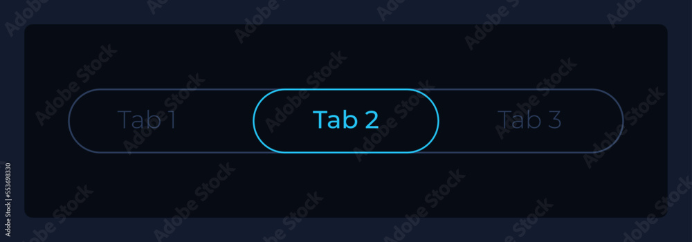 Chosen second tab in menu bar UI element template. Editable isolated ...