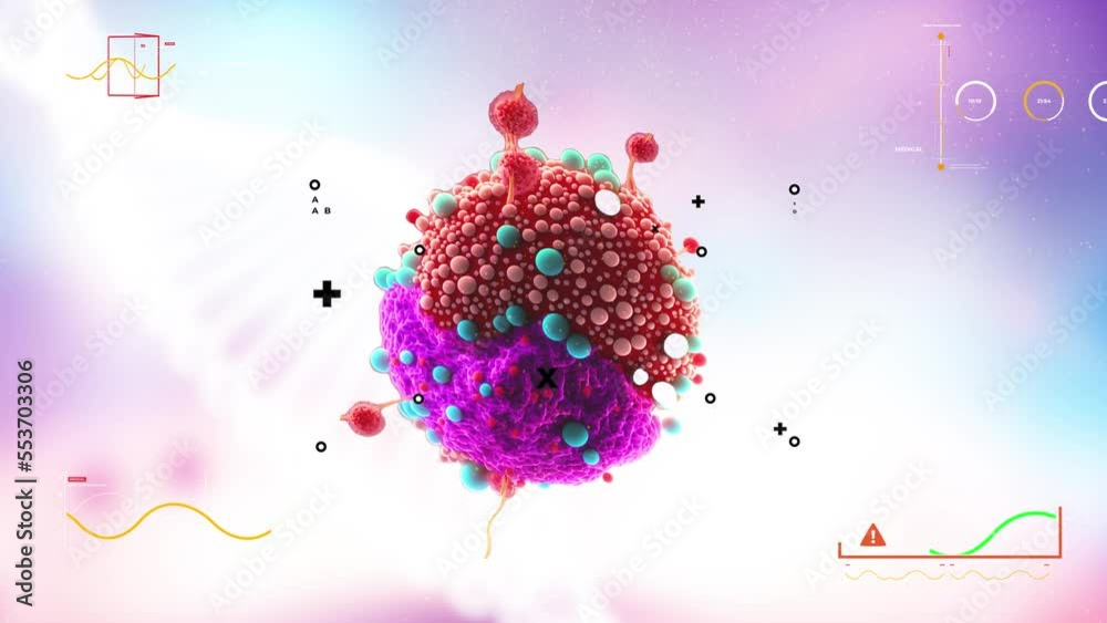 Tumor microenvironment concept with cancer cells, T-Cells ...