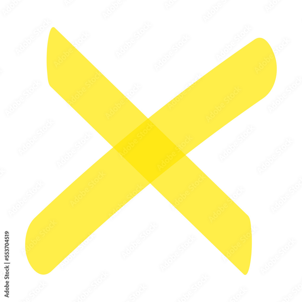 Line cross out drawn by yellow marker. Vector illustration of underline ...