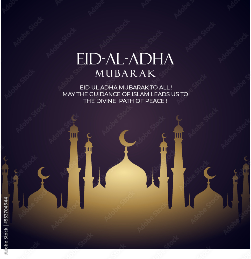 Vector Eid Ul Adha Mubarak Greetings Background Stock Vector Adobe Stock 8050