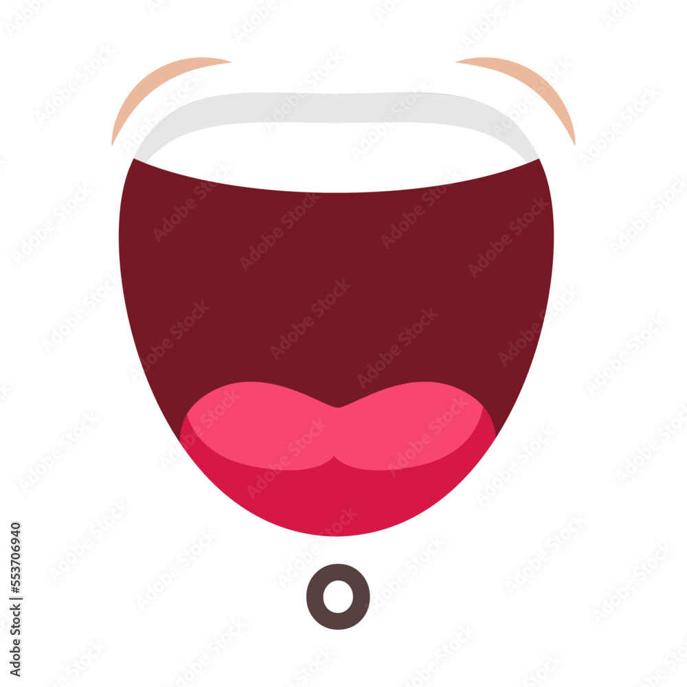 Mouth movement alphabet letter O. Vector illustration movement of mouth ...