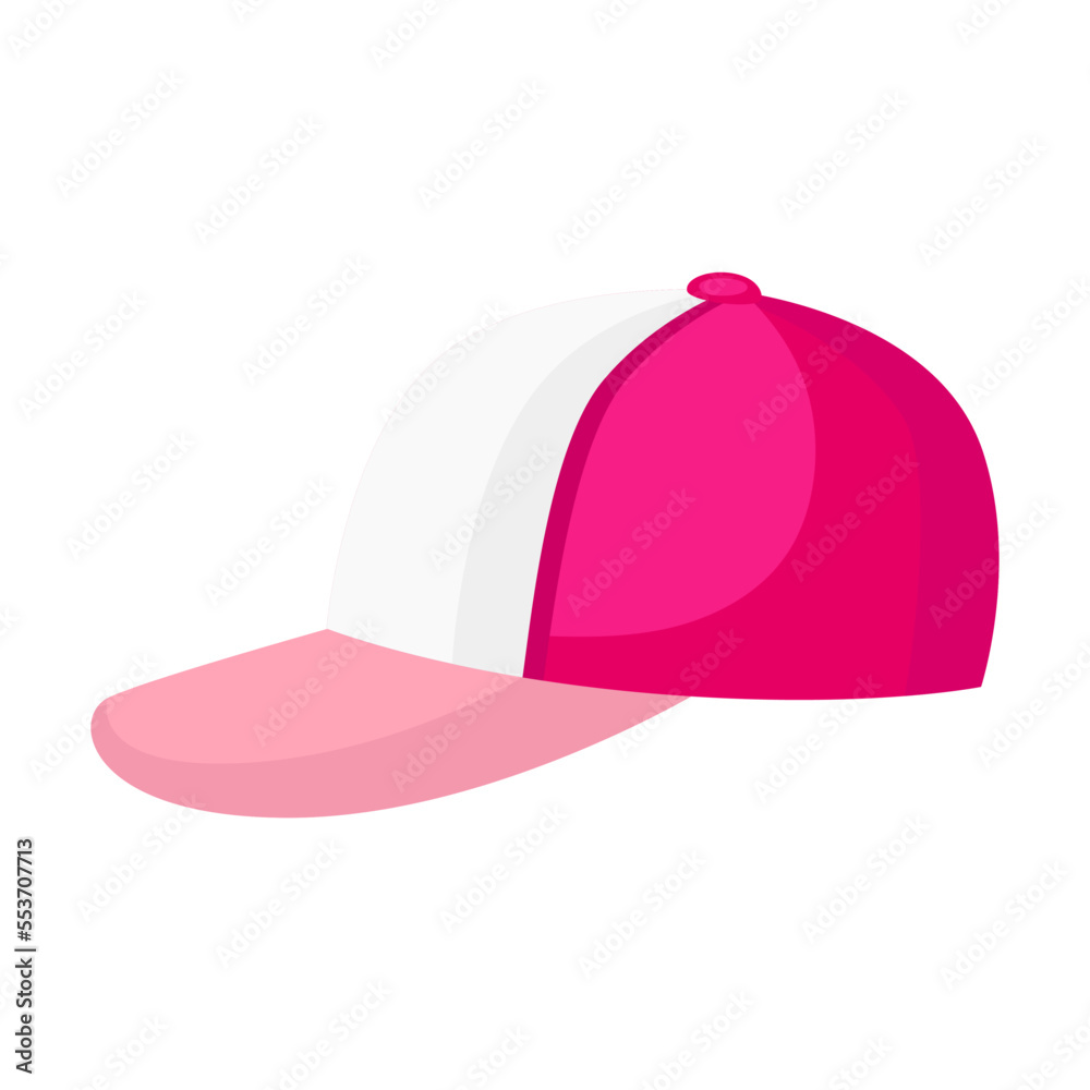 Sports cap side view cartoon illustration. Head wear, hat for athletes ...