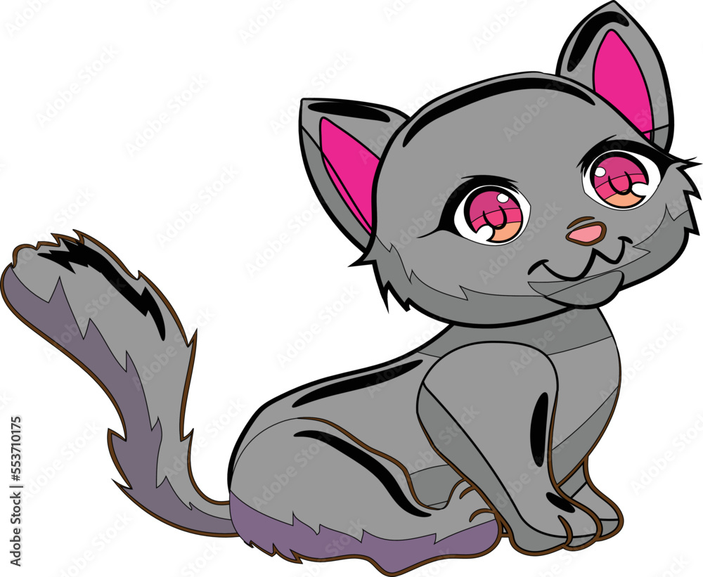 cartoon colorful cat set free vector Stock Vector | Adobe Stock