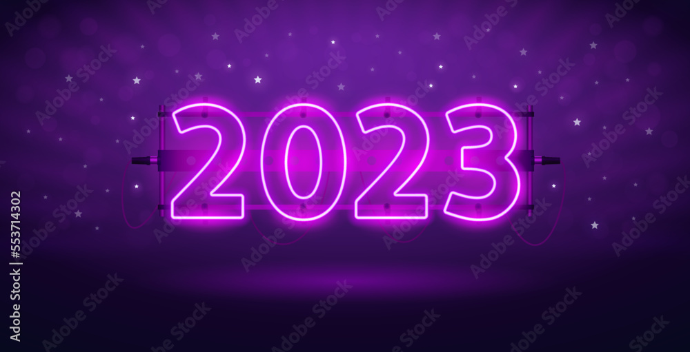 Vetor de Glowing Neon 2023 Vector Clip Art do Stock | Adobe Stock