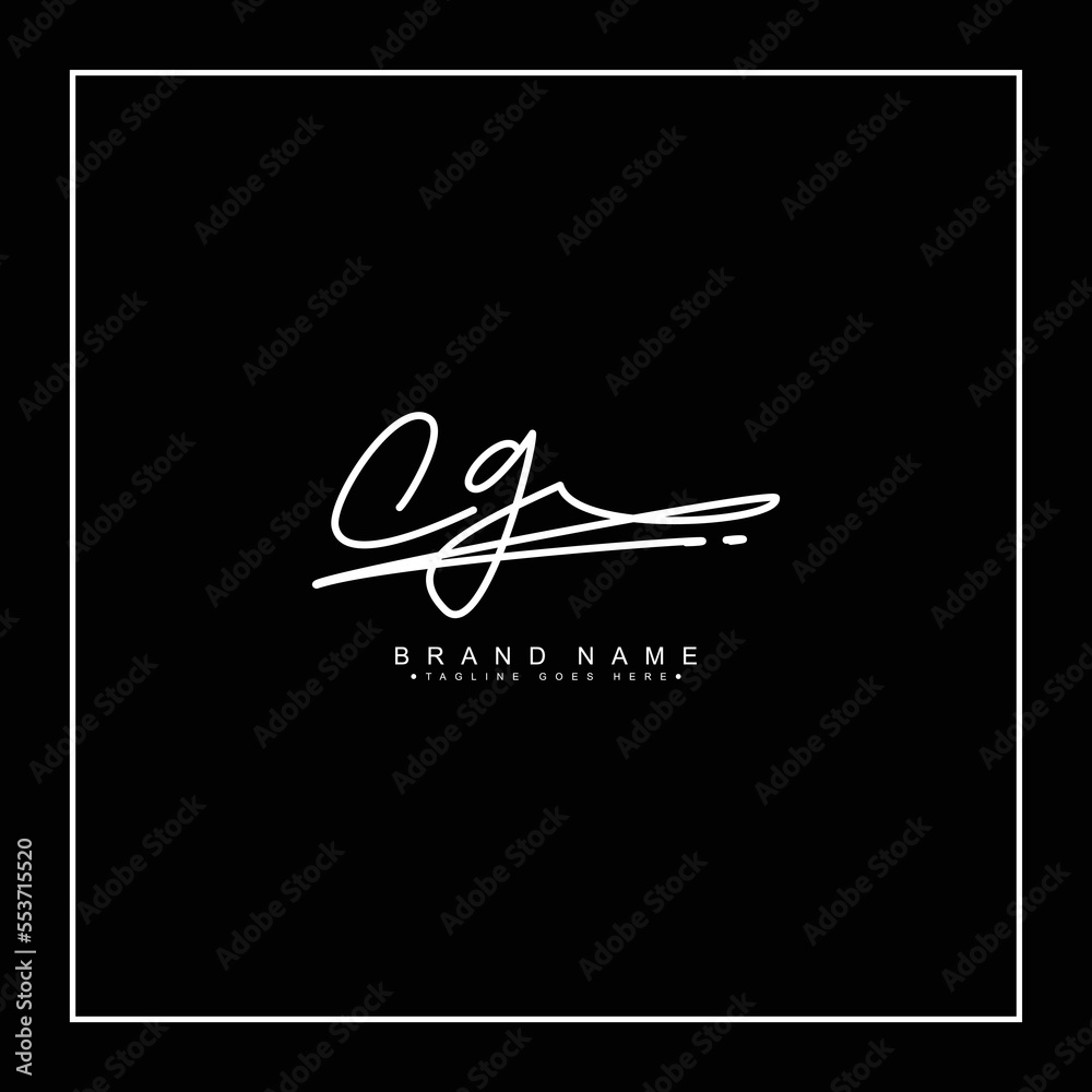 Simple Signature Logo for Alphabet CG - Handwritten Signature for ...