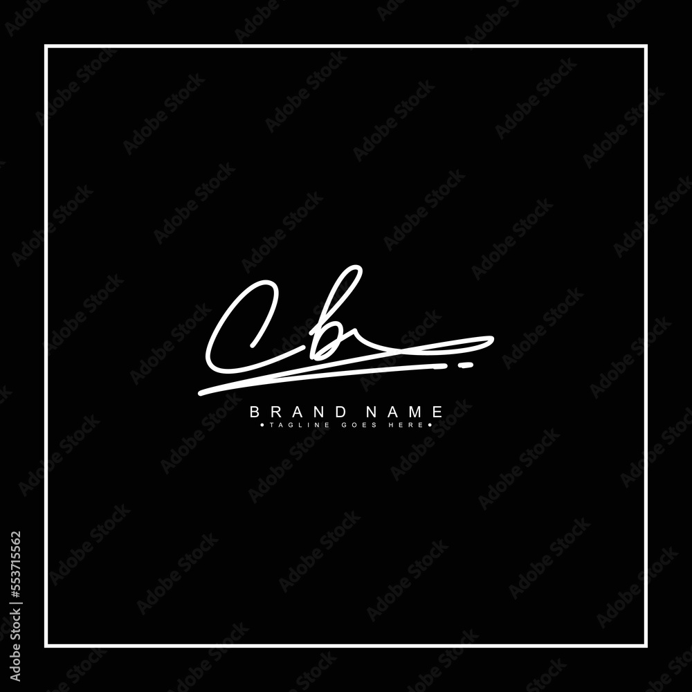 Vetor de CB Initial Logo in Signature Style for Photography and Fashion ...