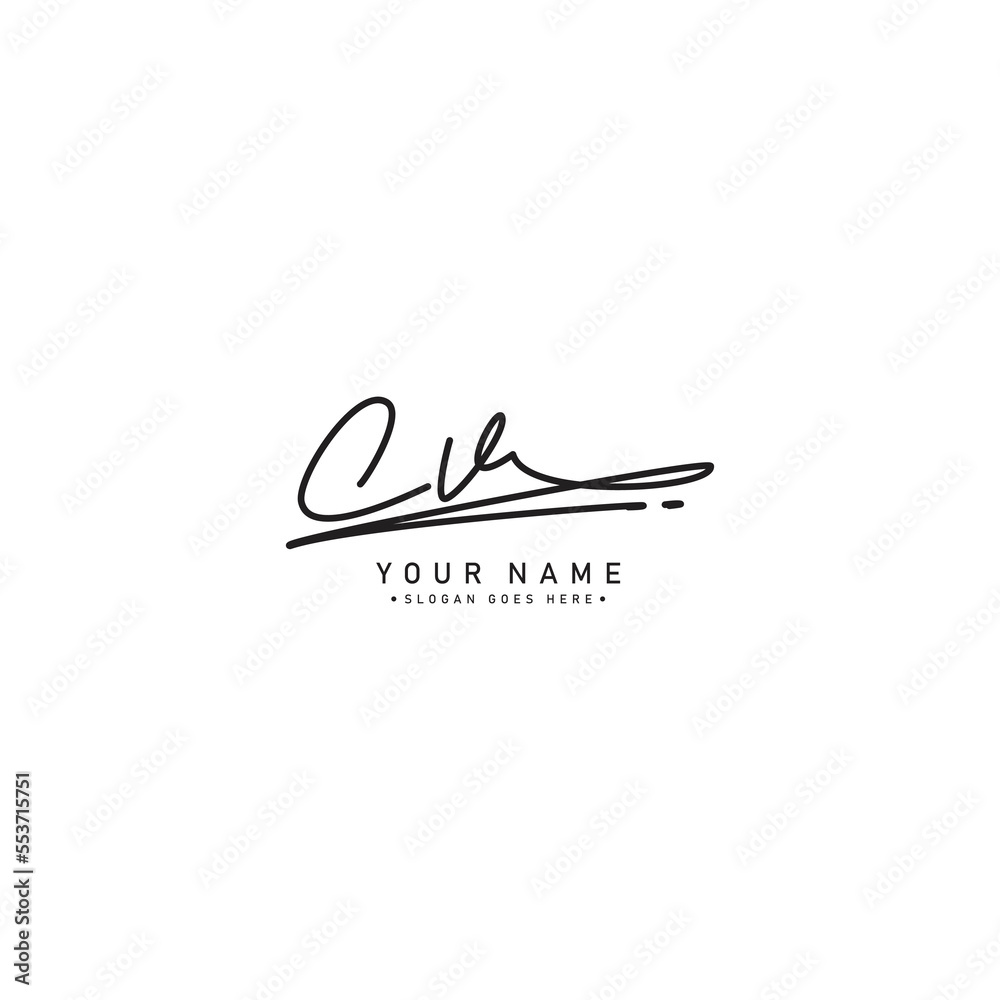 CV Signature Logo - Handwritten Vector Logo Template for CV Alphabet ...