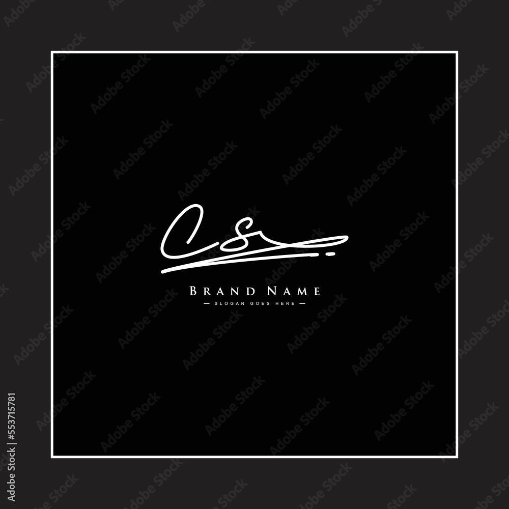 Simple Signature Logo for Alphabet CS - Handwritten Signature for ...