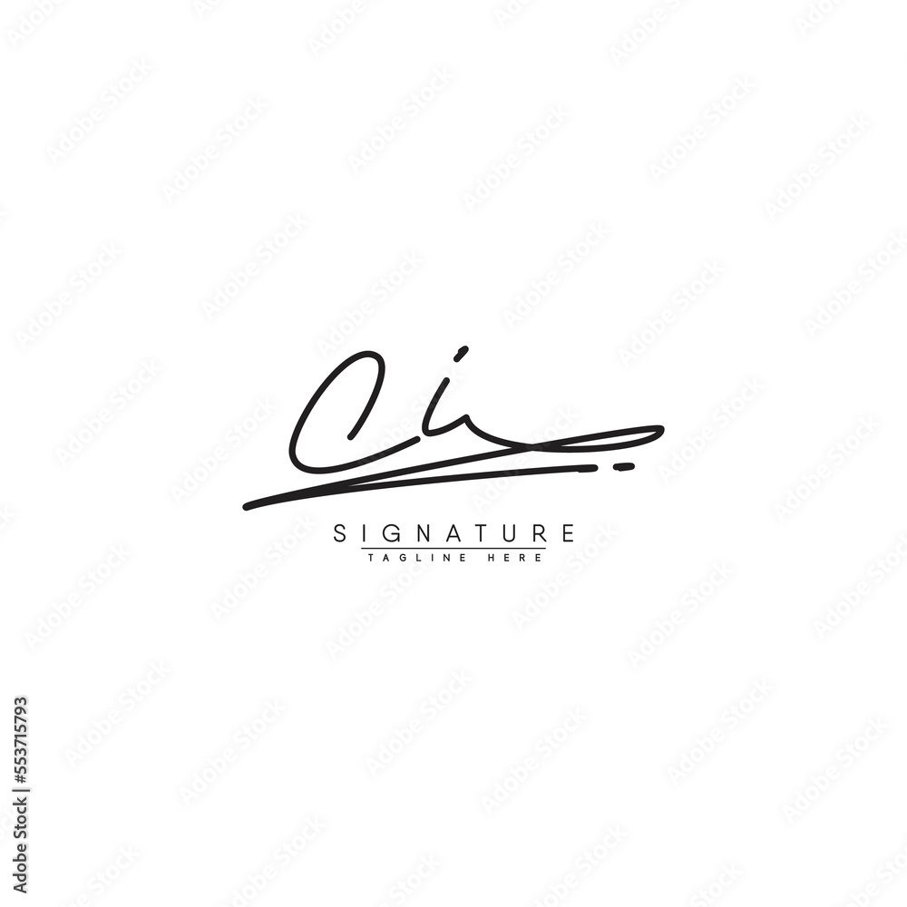 Simple Signature Logo for Alphabet CI - Handwritten Signature for ...