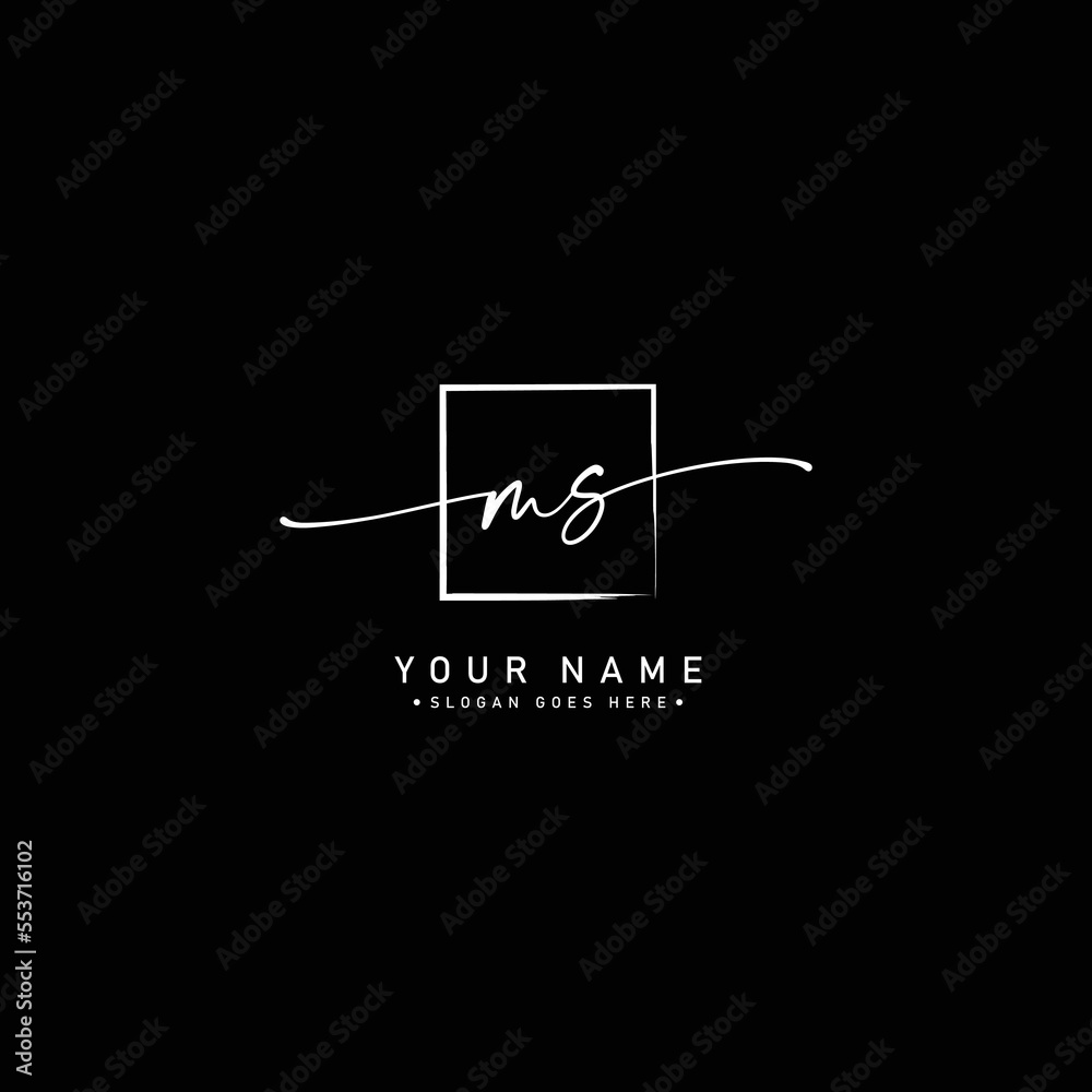 MS Handwritten Signature logo - Vector Logo Template for Beauty ...