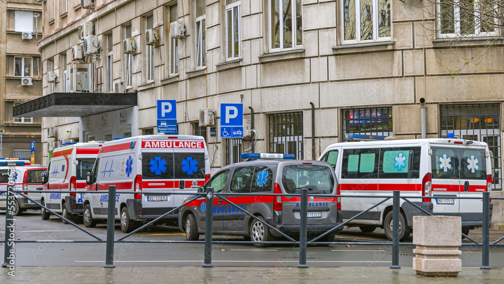 Hospital Front Ambulances Stock Photo | Adobe Stock