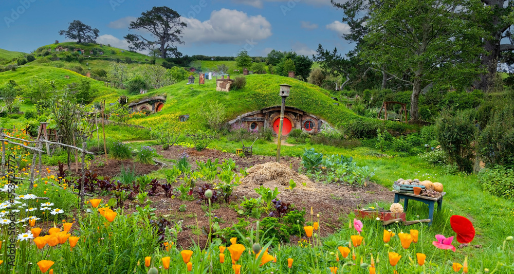 MATAMATA- NEW ZEALAND -NOVEMBER -2- 2022: Hobbiton - movie set created ...