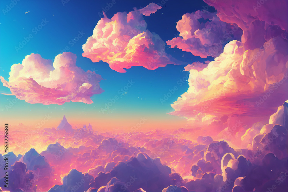 Generative AI, incredible fantastic cute backdrop, cute cartoon ...