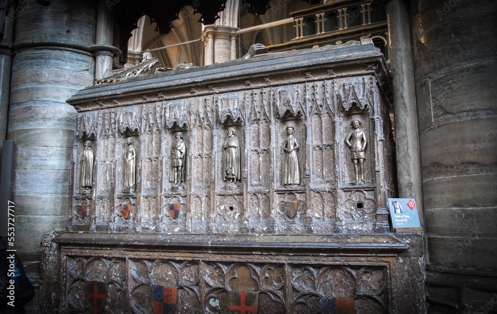 Edward III who rolled for 50 years, died 1377. Tomb decorated with ...