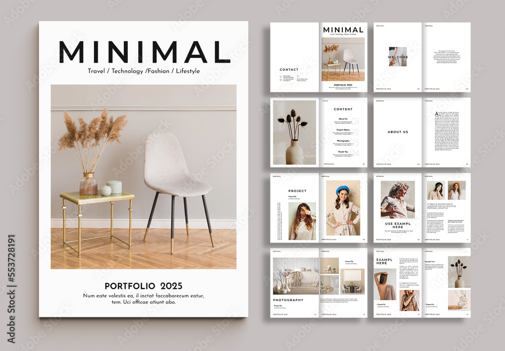 Minimal Design Portfolio Template Stock Template | Adobe Stock