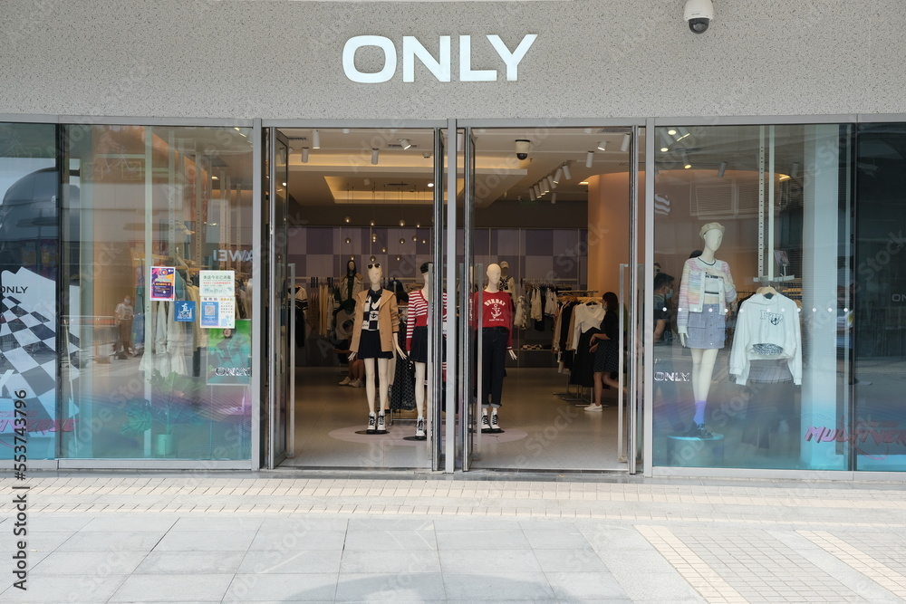 Shanghai,China-Sep.25th 2022: facade of ONLY clothing store and brand ...