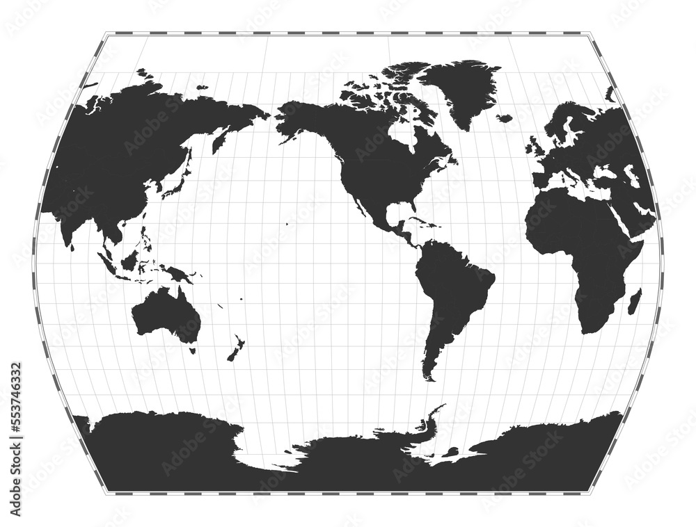 Vector world map. John Muir's Times projection. Plan world geographical ...