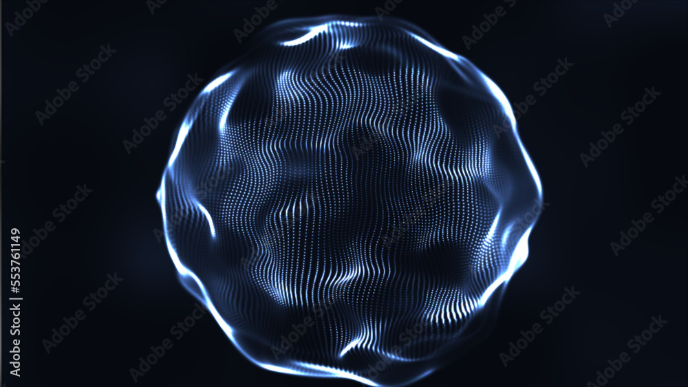 Gray sphere of dots. Abstract particles background with sphere ...