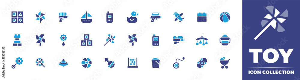 Toy icon collection. Bold icon. Duotone color. Vector illustration ...