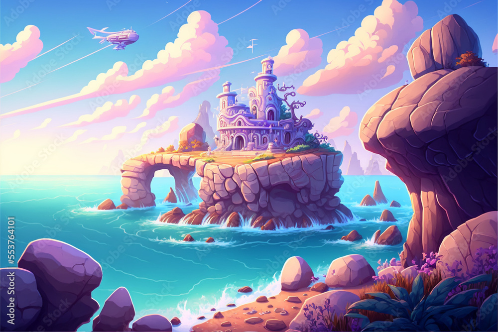 Generative AI, incredible fantastic cute backdrop, cute cartoon ...