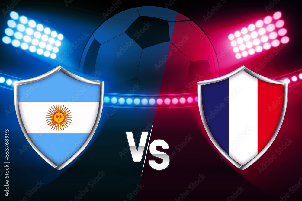 Argentina Vs France Football Match Championship background with stadium ...