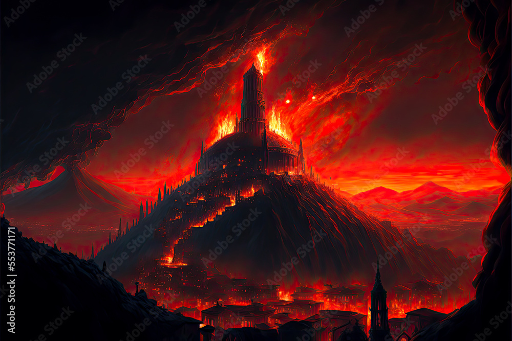 The City of Dis, Dante's Inferno. Generative AI ilustración de Stock ...