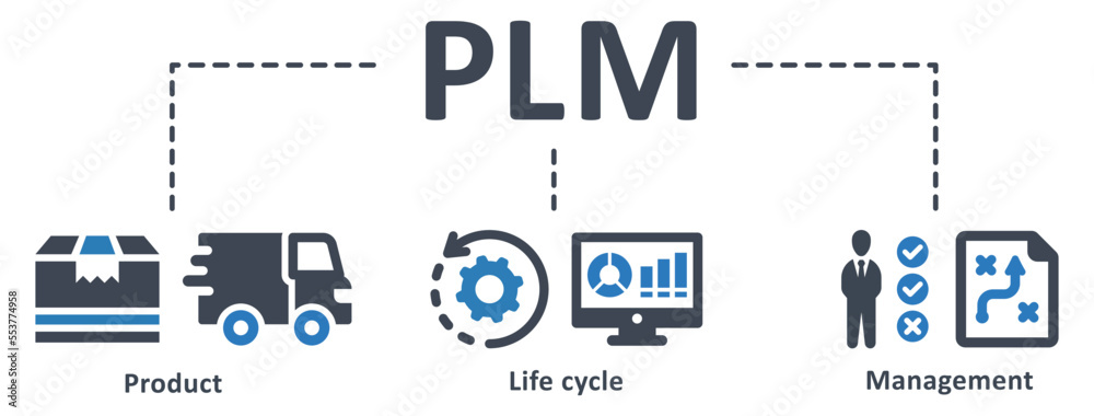 PLM icon - vector illustration . plm, product, life cycle, management ...