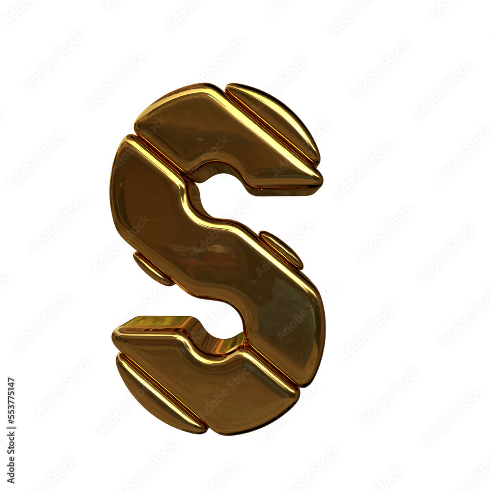 Symbol made from several gold bars. letter s Stock Illustration | Adobe ...