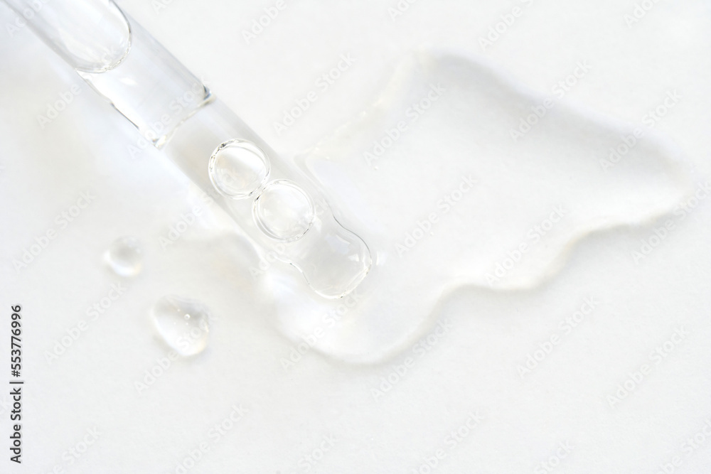 Serum gel texture swatch. Transparent drop with bubbles. Face skincare ...