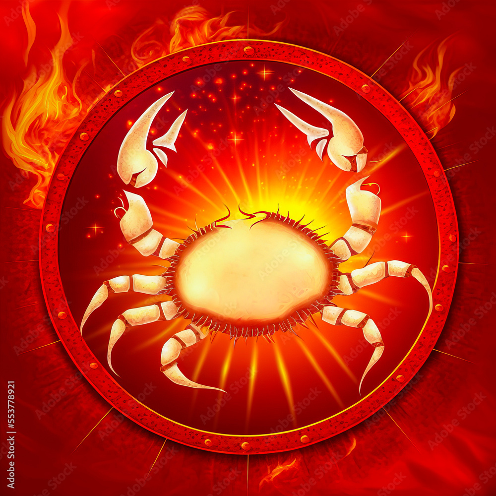 Symbol of astrology and passion: circle of red fire around the ...
