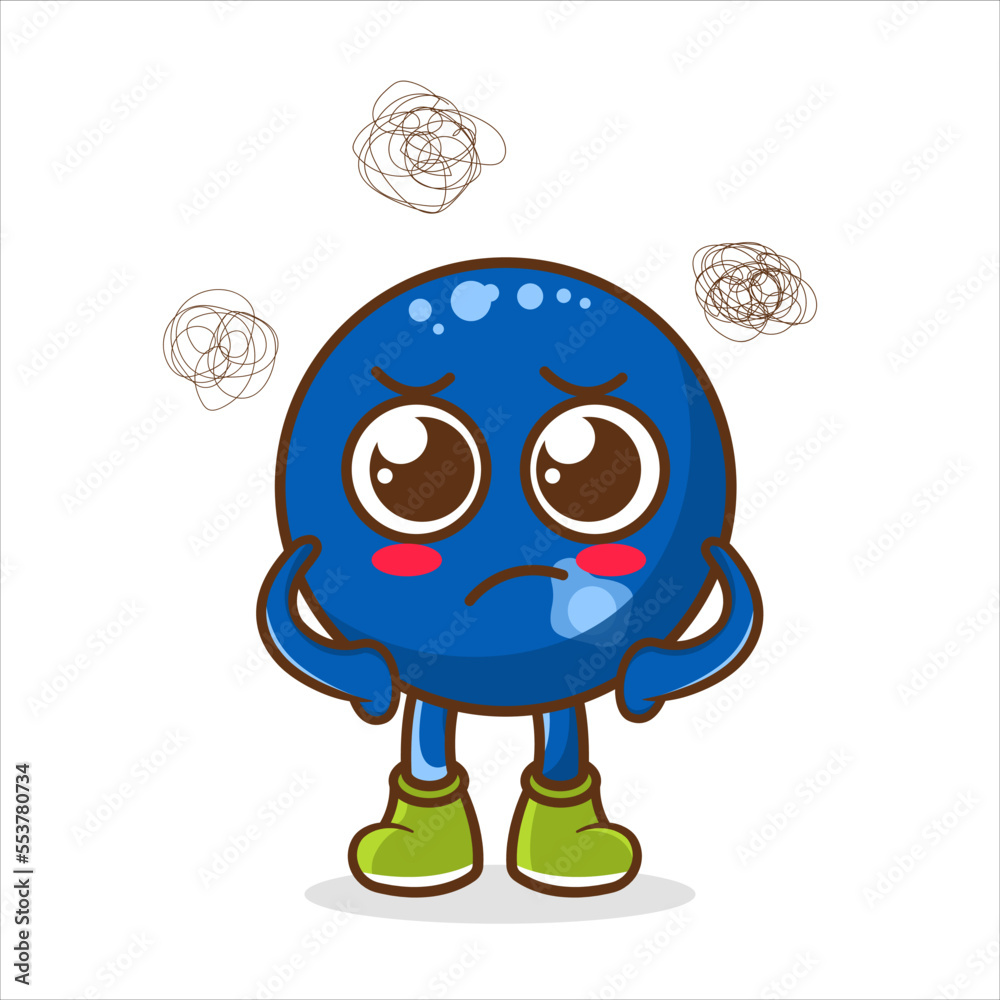 blue berry angry mascot vector cartoon illustration, Cartoon Angry ...