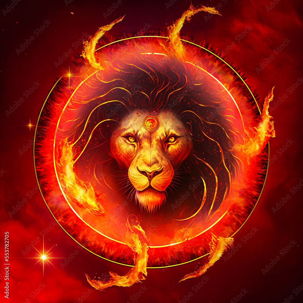 Luminous and powerful symbol of a Circle of Fire Leo representing hell ...