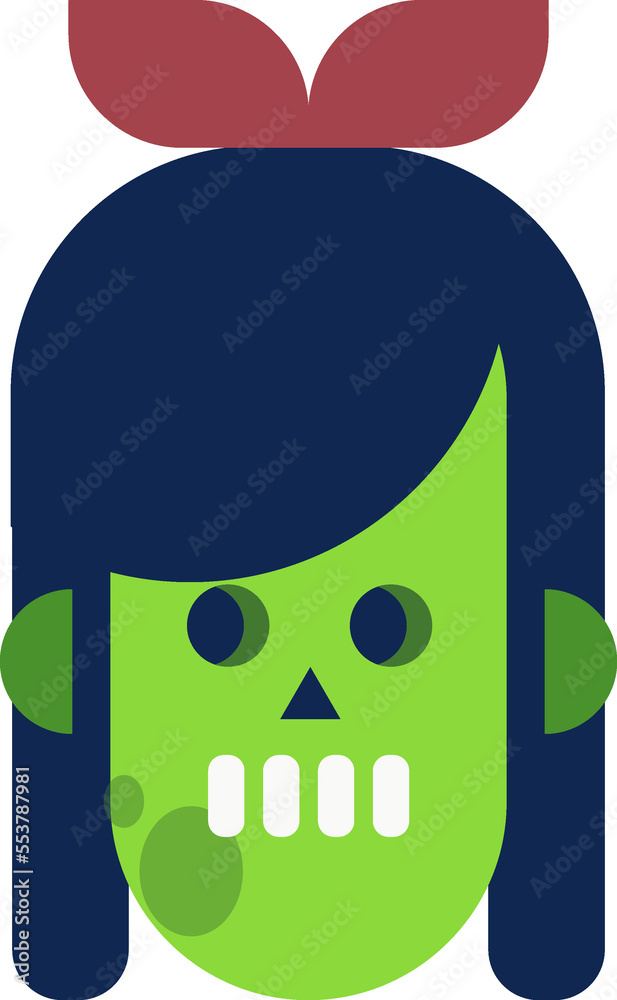Zombie girl face cartoon avatar Stock Illustration | Adobe Stock
