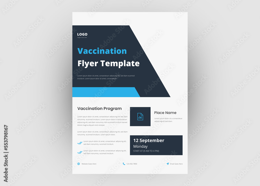 Covid vaccination flyer template. Vaccination flyer design. Vaccine ...