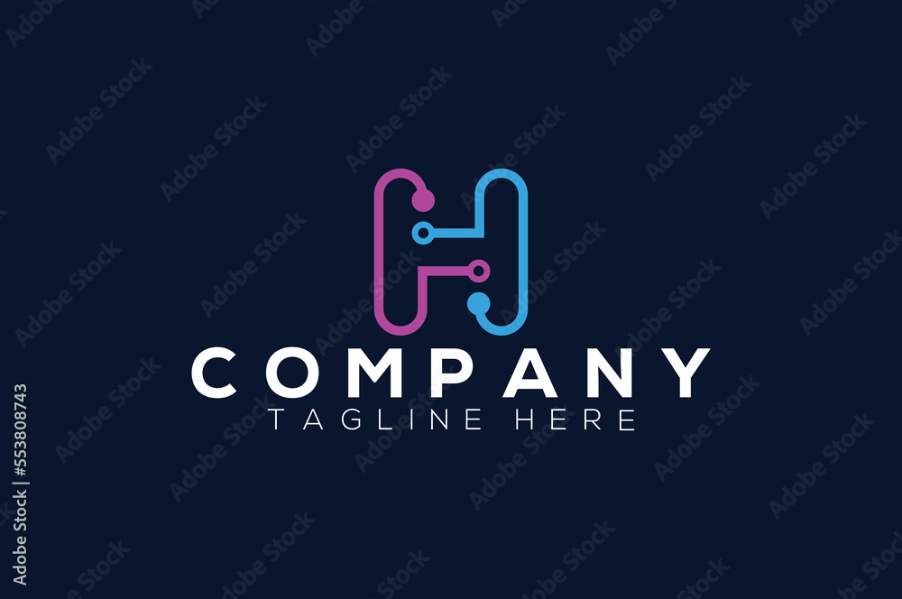 Abstract letter H logo design template ,technology , app vector symbol ...