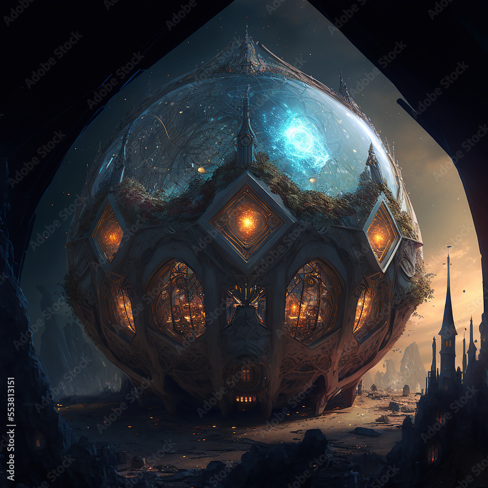 Ai generated dome futuristic/ancient architecture. Created using ai ...