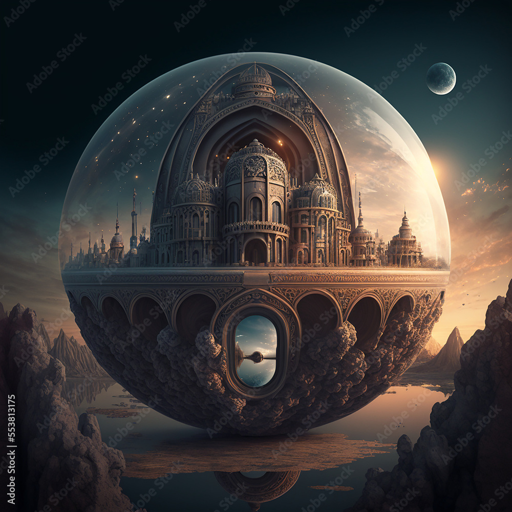Ai generated dome futuristic/ancient architecture. Created using ai ...