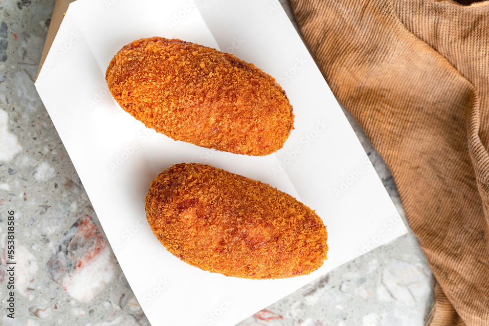 Chicken Kiev Cutlets. Breaded Chicken Kiev breast stuffed with butter ...
