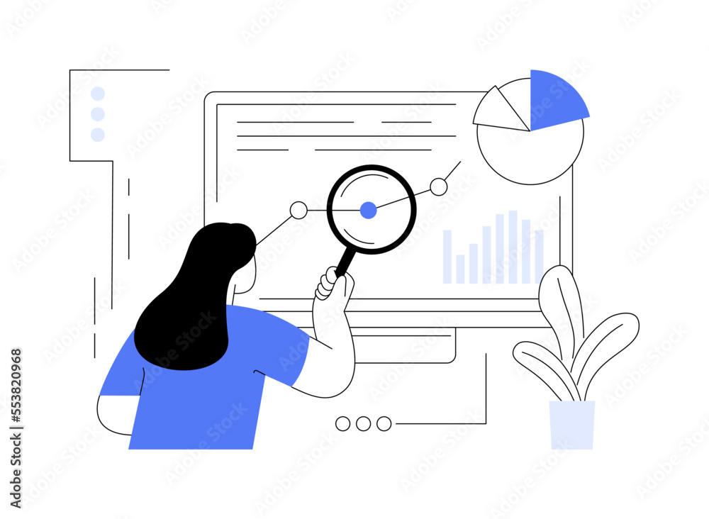 Digital auditing abstract concept vector illustration. Stock Vector ...