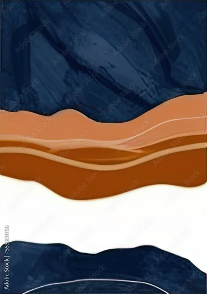 abstract wallpaper art in colors of rust, rose gold, gold, cream, navy ...