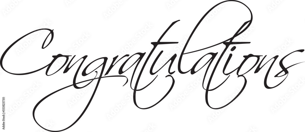 Congratulations black handwritten text. Congratulations black ...