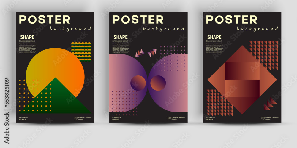Meta modern aesthetics of swiss design poster collection layout ...