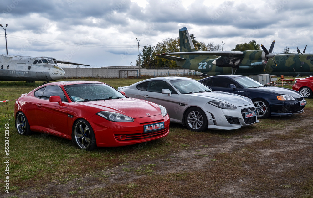 Different models of cars Hyundai at Old Car Land. About 900 exclusive ...