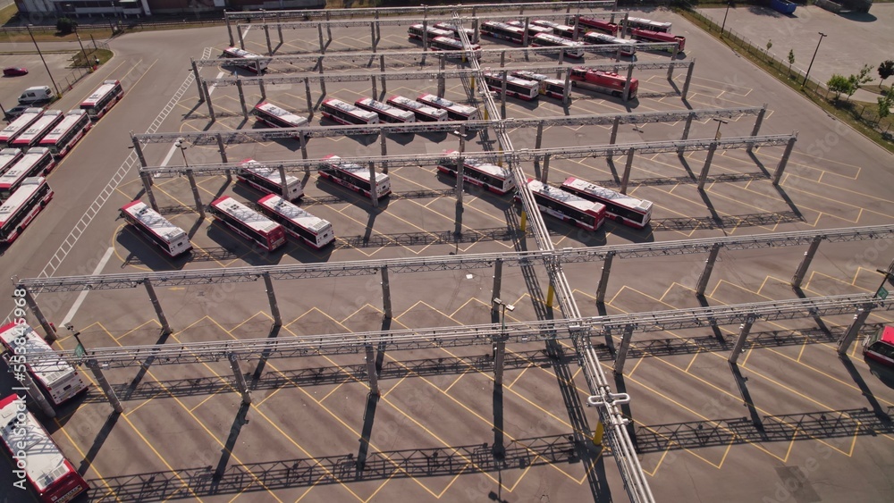 Toronto, Ontario, Canada – September 9, 2022: Parking, bus bay or bus ...