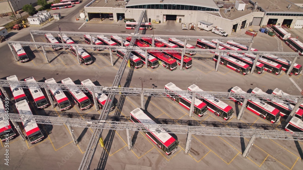 Toronto, Ontario, Canada – September 9, 2022: Parking, bus bay or bus ...