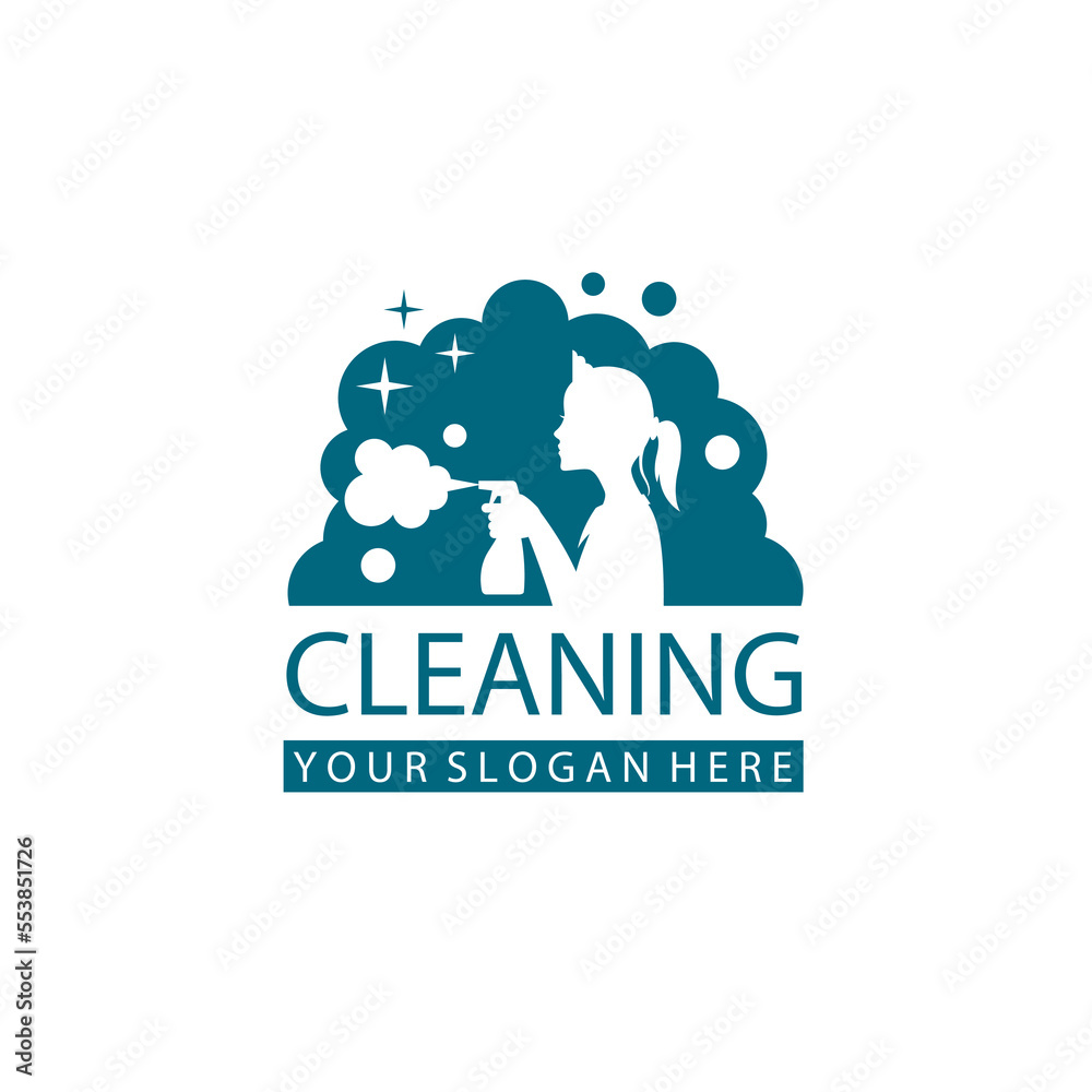 house maid lady for cleaning service design with spray bottle in hand ...