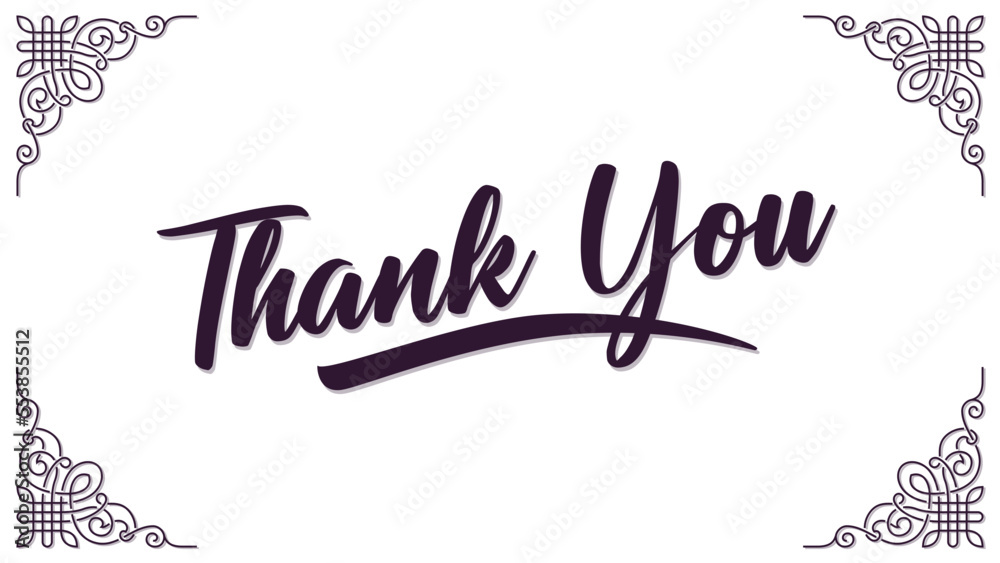 Thank you fancy style text Banner Design Card Design Stock Vector ...