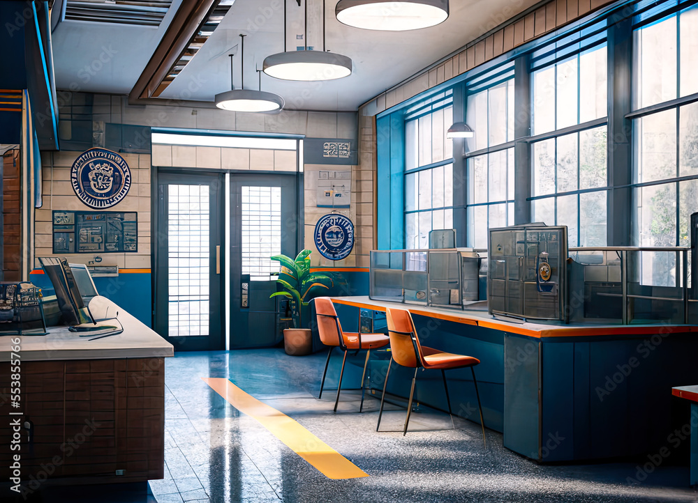 Modern police station, architectural concept. Generative AI Stock ... Modern police station, architectural concept. Generative AI Stock ...